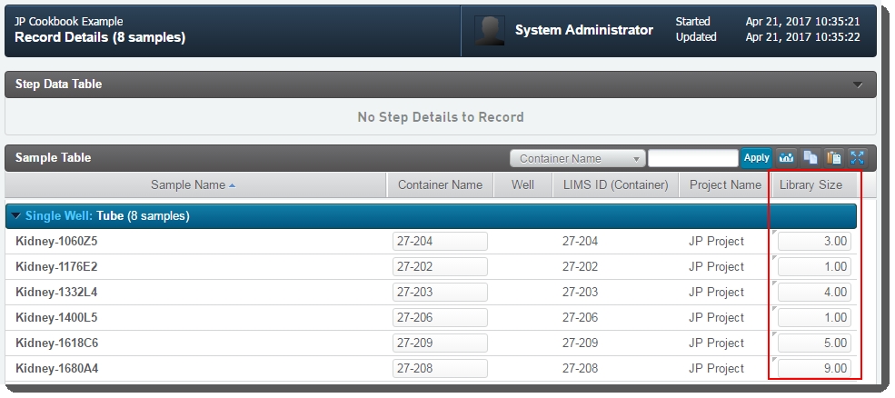 Update UDF Custom Field Values For A Derived Sample Output